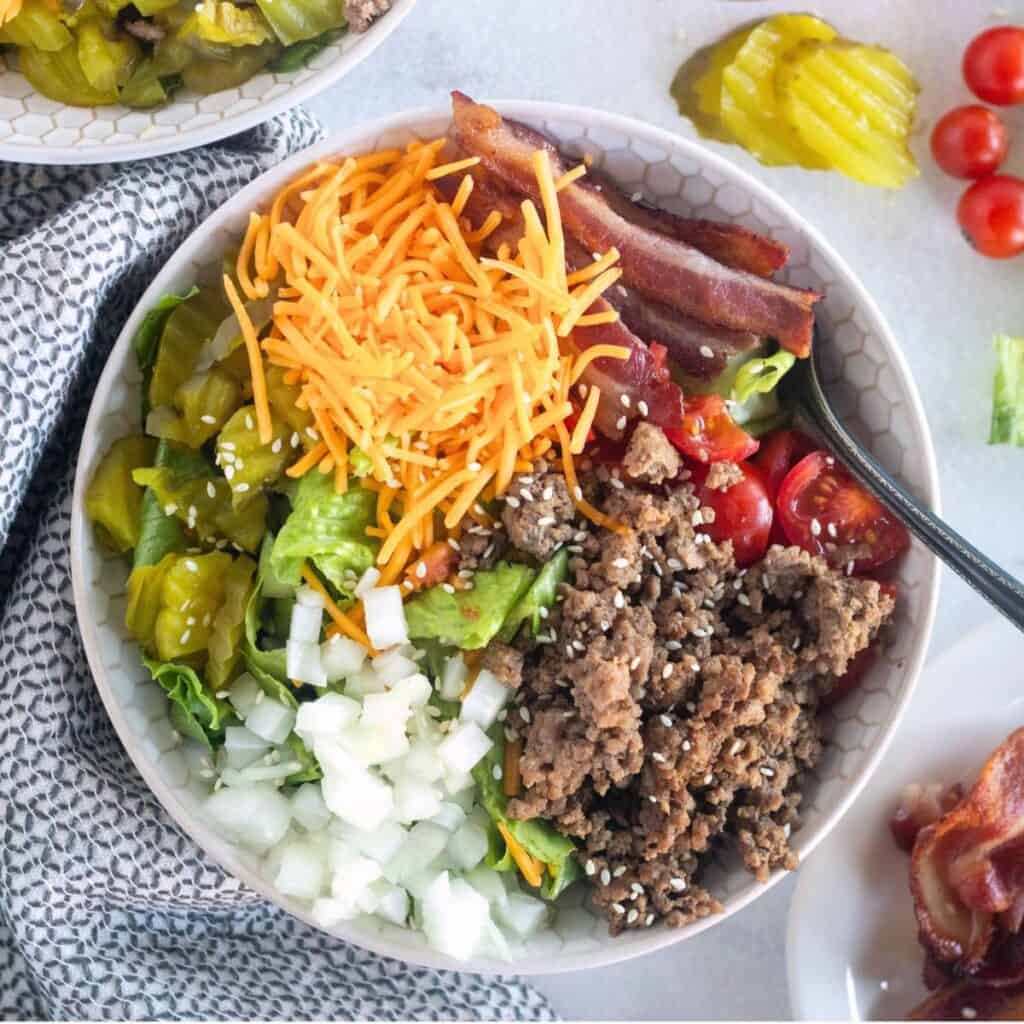 Cheeseburger Bowl (Keto Big Mac Salad)